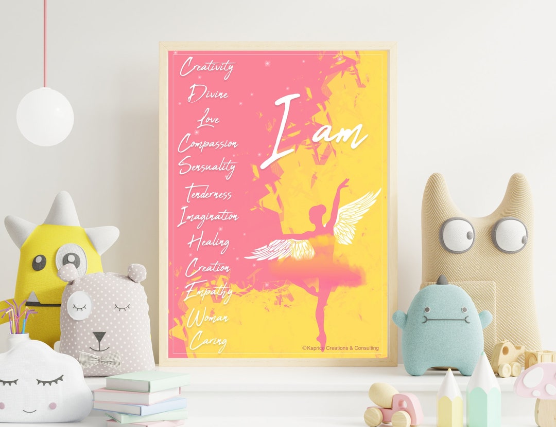 Positive Affirmation Poster "i AM Creative", Wall Art, Wallpaper - Etsy