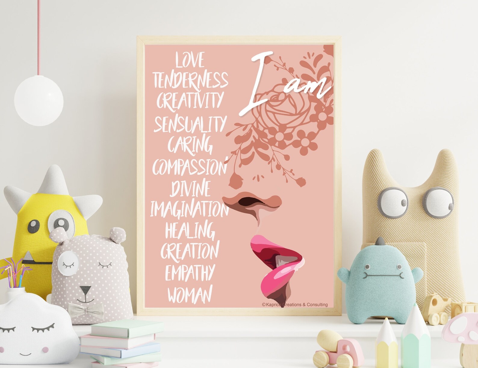 Positive Affirmation Poster i AM LOVE, Wall Art, Wallpaper - Etsy