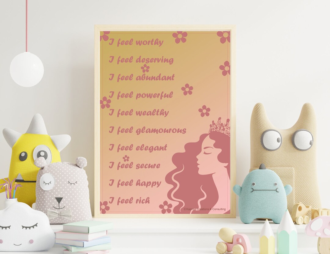 Positive Affirmation Poster queen, Wall Art, Wallpaper - Etsy