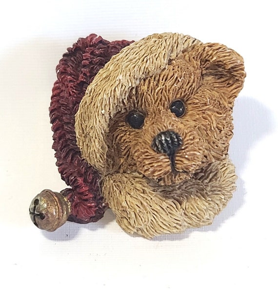 BOYDS BEARS Collection resin bear head Pin Christmas - Gem