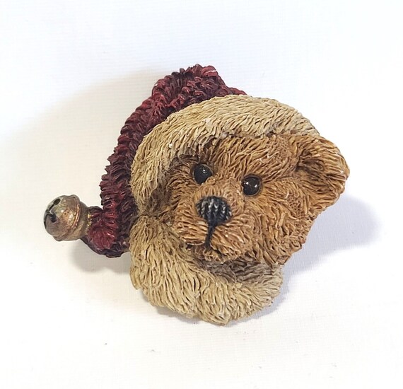 BOYDS BEARS Collection resin bear head Pin Christmas - Gem