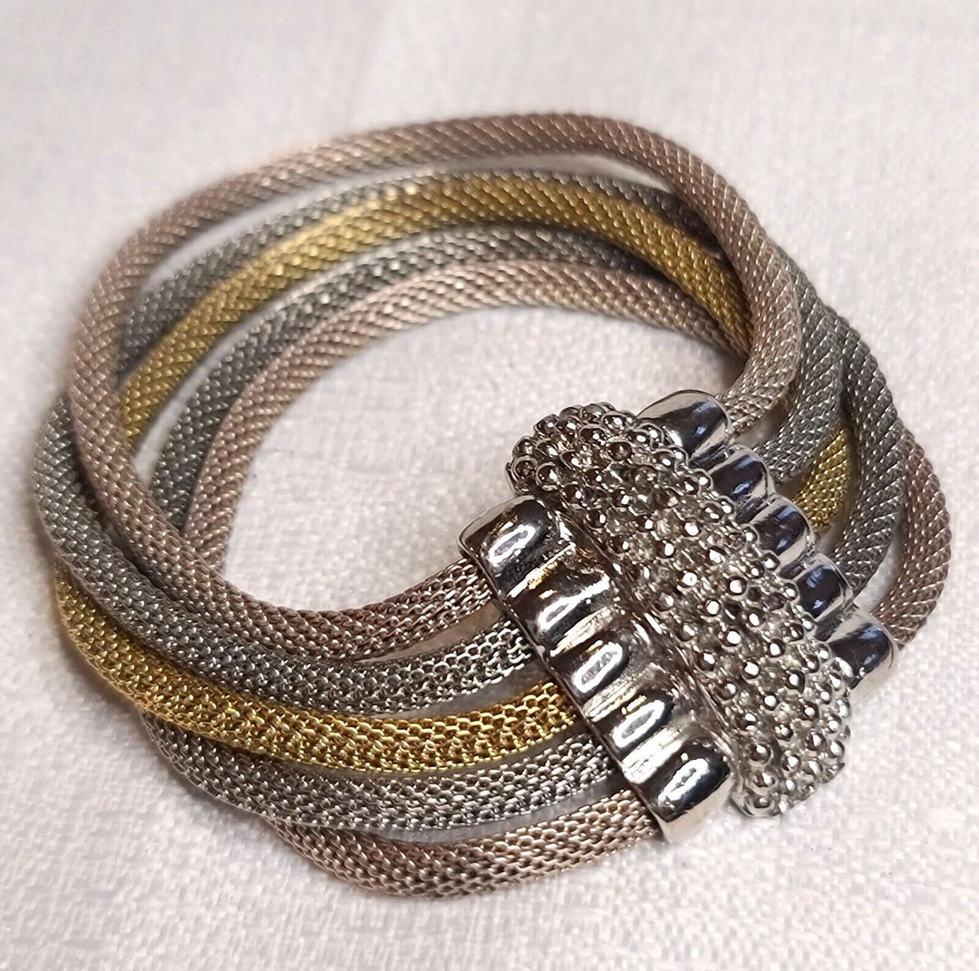 Erica Zap Designs Five 5 Strand Mesh Bracelet With Textured Magnetic ...