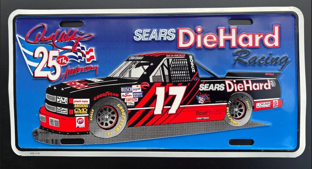 Sears Diehard Darrell Waltrip Racing NOS License Plate Nascar Winston ...