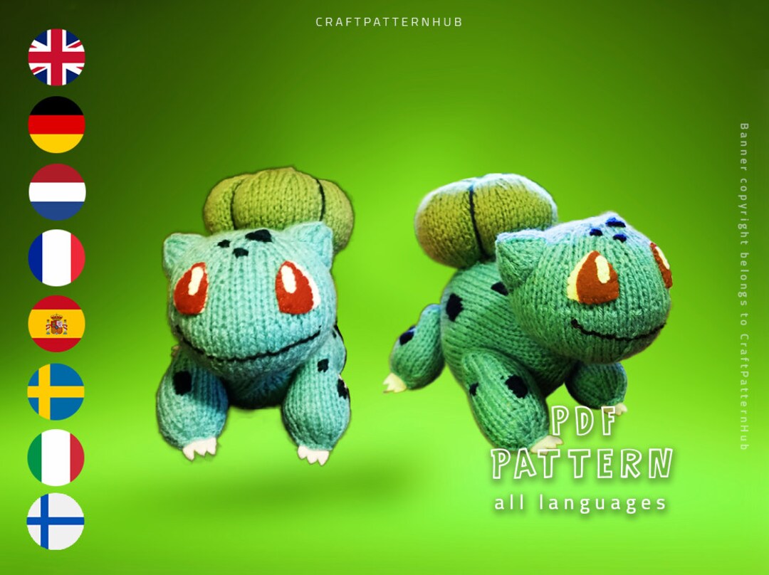 Turtle Bulbasaur Crochet Pattern, Bulbasaur Amigurumi Pattern, Pokemon ...