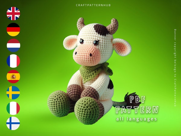 Sunny the Sunflower Cow Amigurumi Crochet Pattern PDF - Etsy Canada