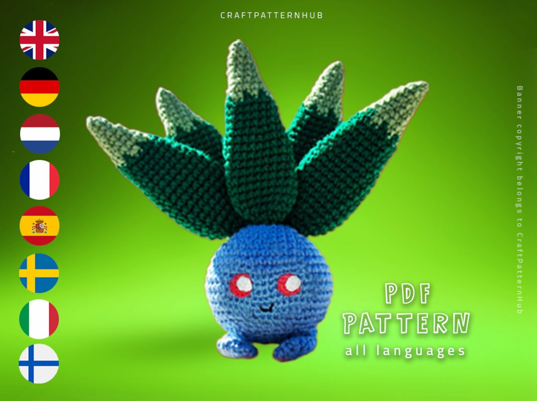 Plant Oddish Crochet Pattern, Oddish Amigurumi Pattern, Crochet ...