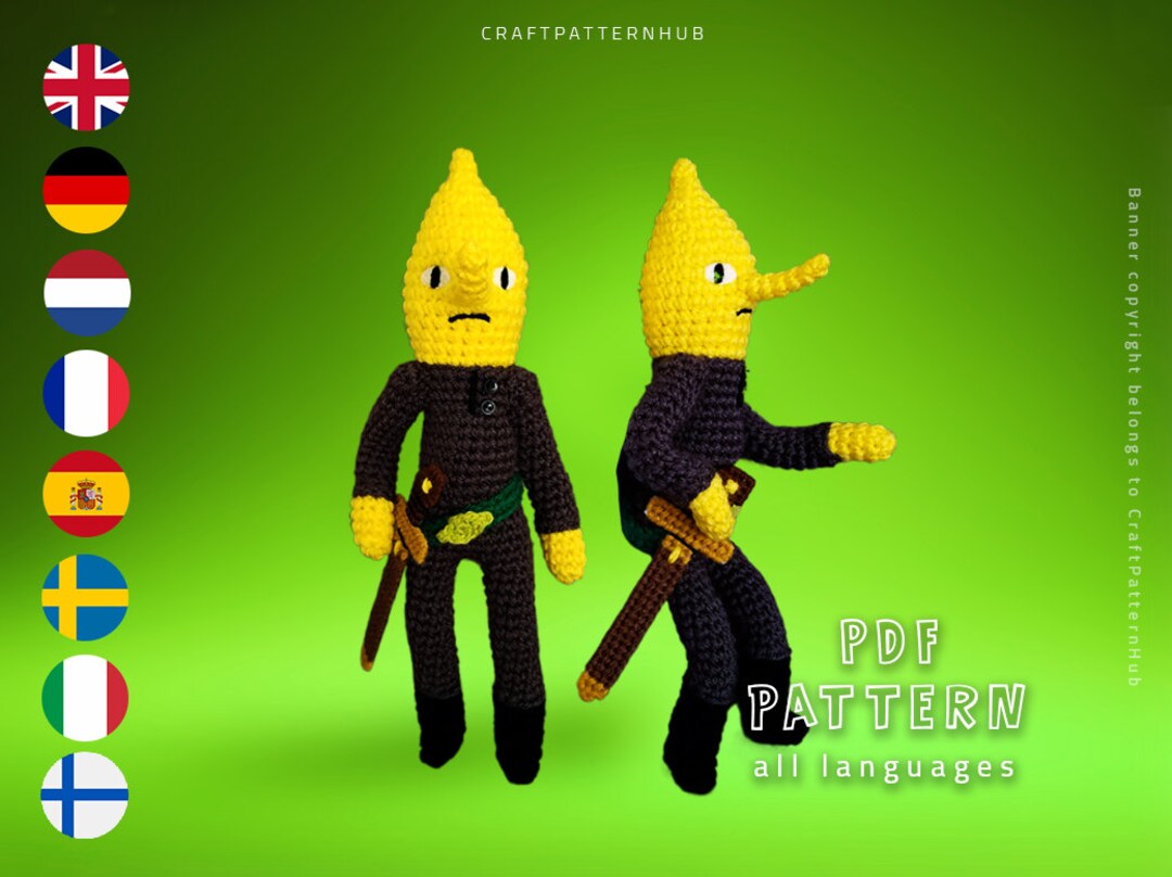 Lemongrab Crochet Pattern, Adventure Time Amigurumi Pattern, Easy ...
