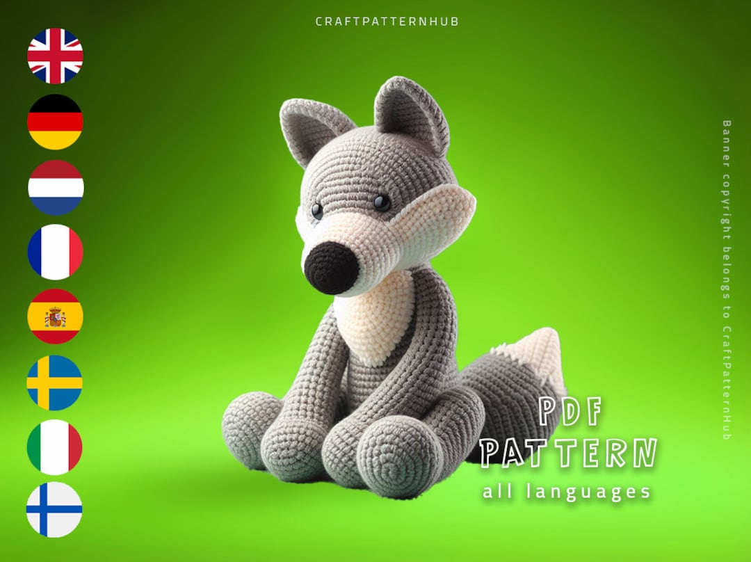 Wolf Crochet Pattern, Wolf Amigurumi Tutorial, Crochet Doll Pattern ...