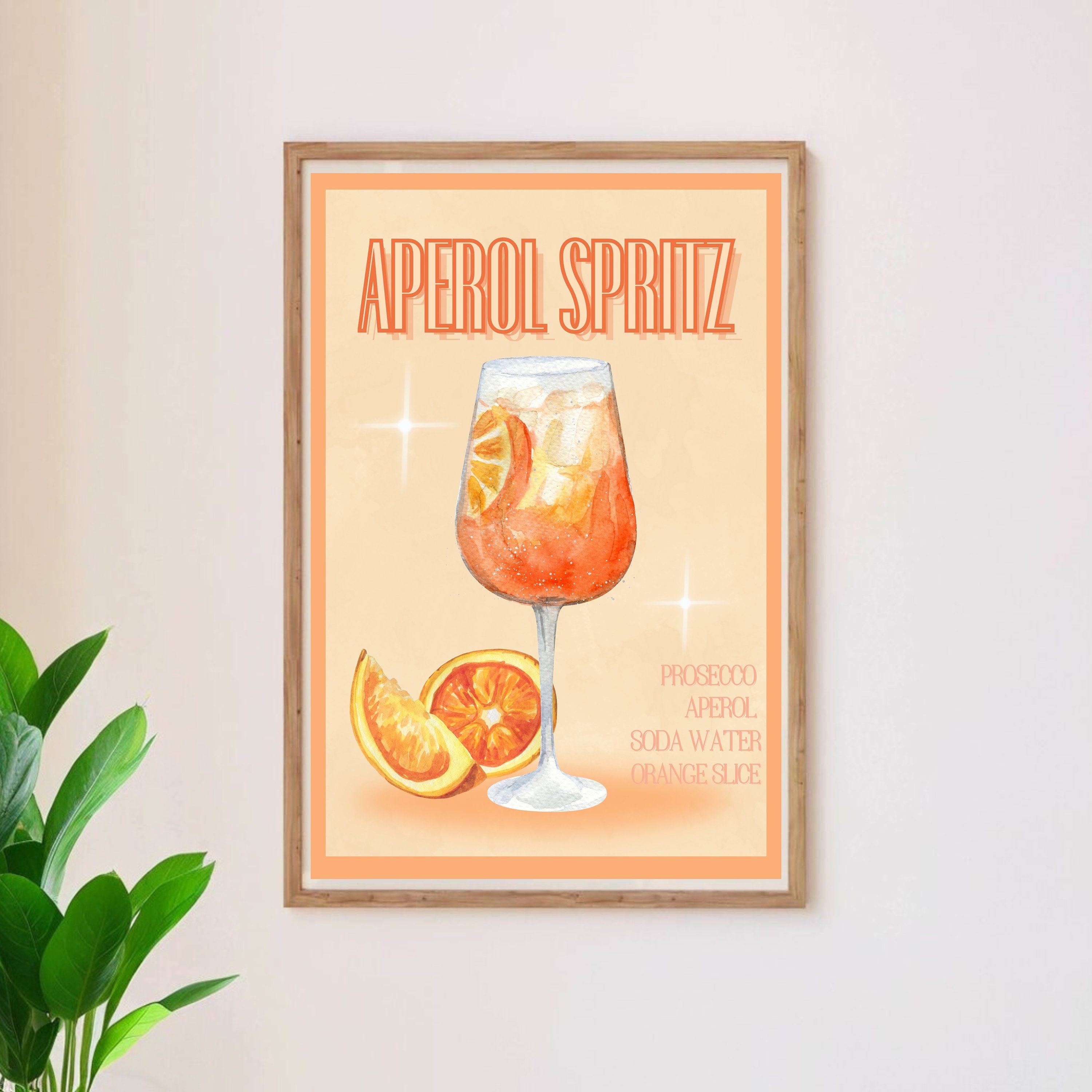 Aperol Spritz Poster, Printable Art, Drinks, Cocktails, Digital Print ...
