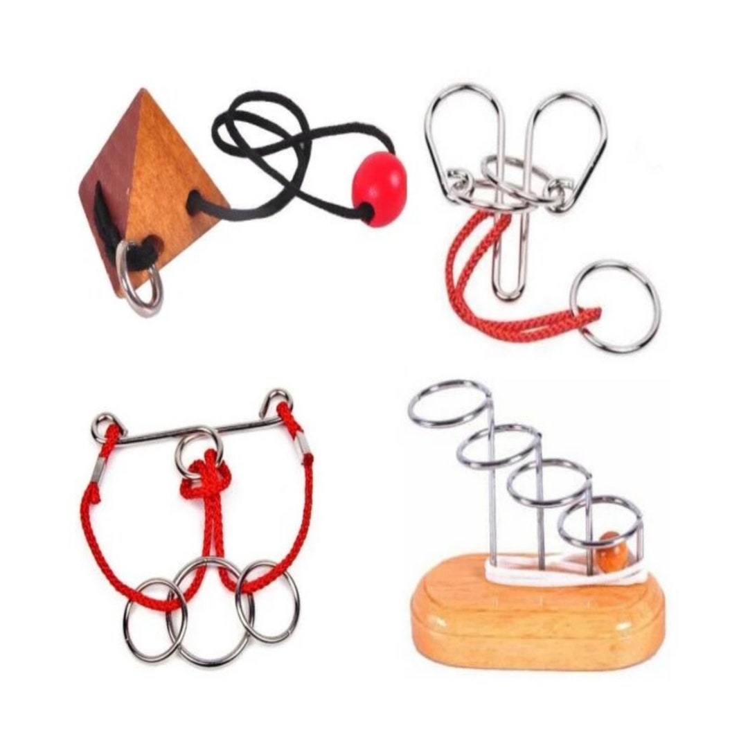 Rope Puzzles Set of 4 Brain Games - Etsy