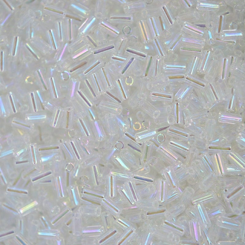 Bugle Beads Crystal Ab - Etsy UK