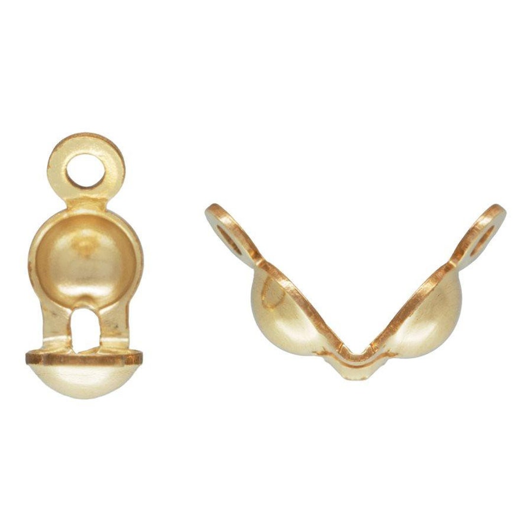 5x Solid Sterling Silver 925 Clamshell Calottes Bead 2 Rings 14k Gold ...