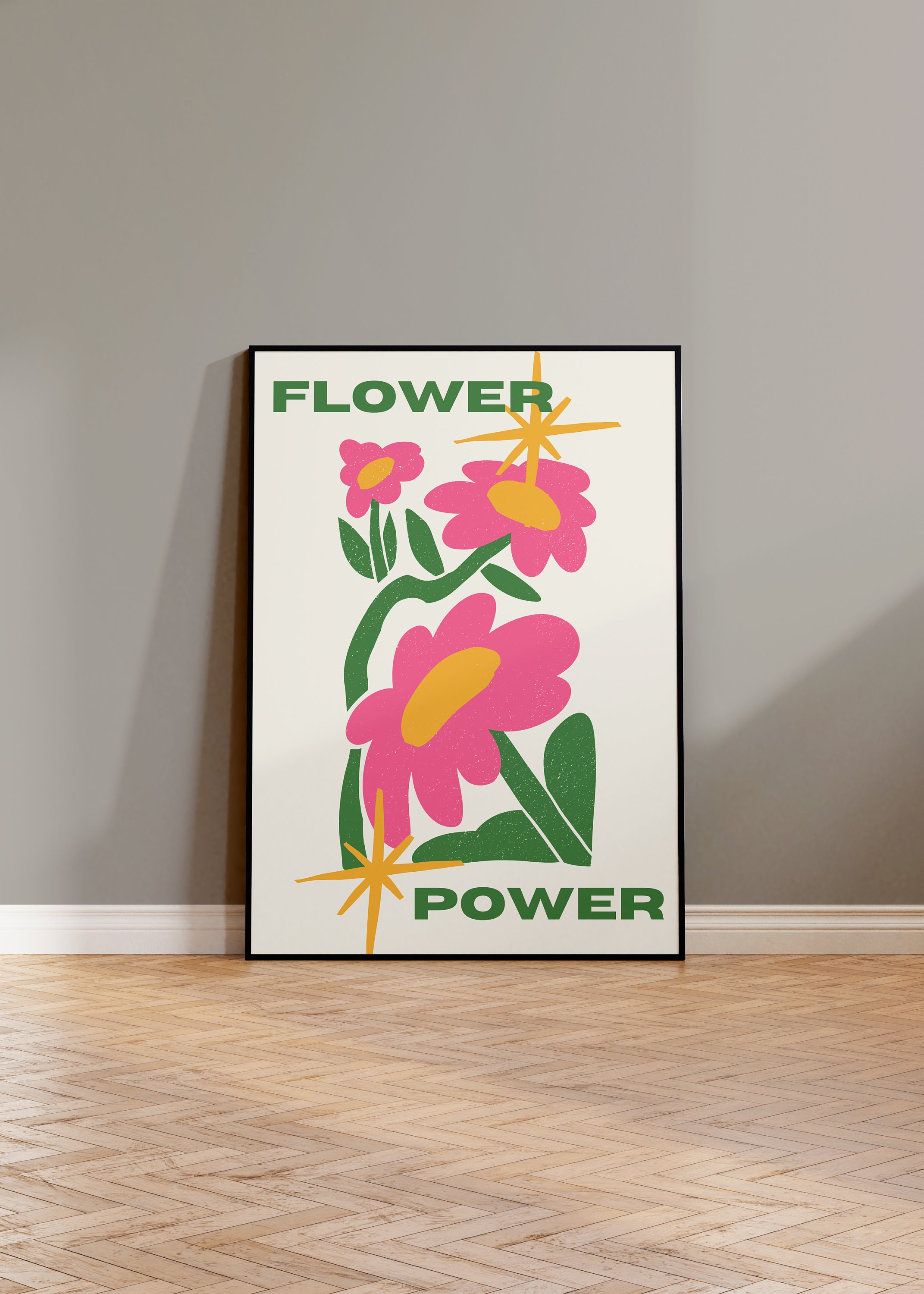 Minimal Abstract Colourful Wall Flower Art Digital Download Printable ...