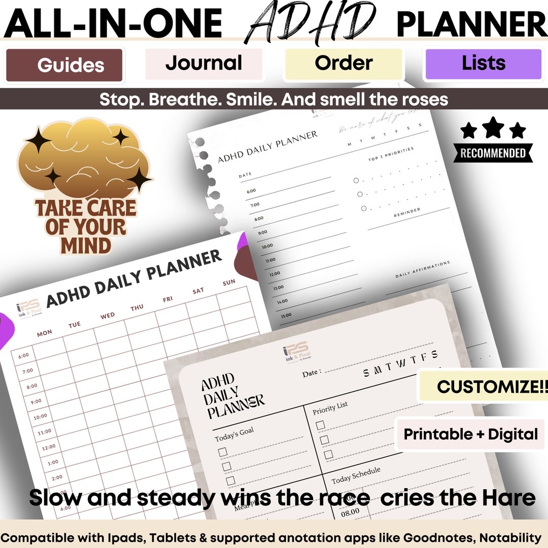ADHD Digital Planner Adhd Planner Adhd Daily Planner Adhd - Etsy