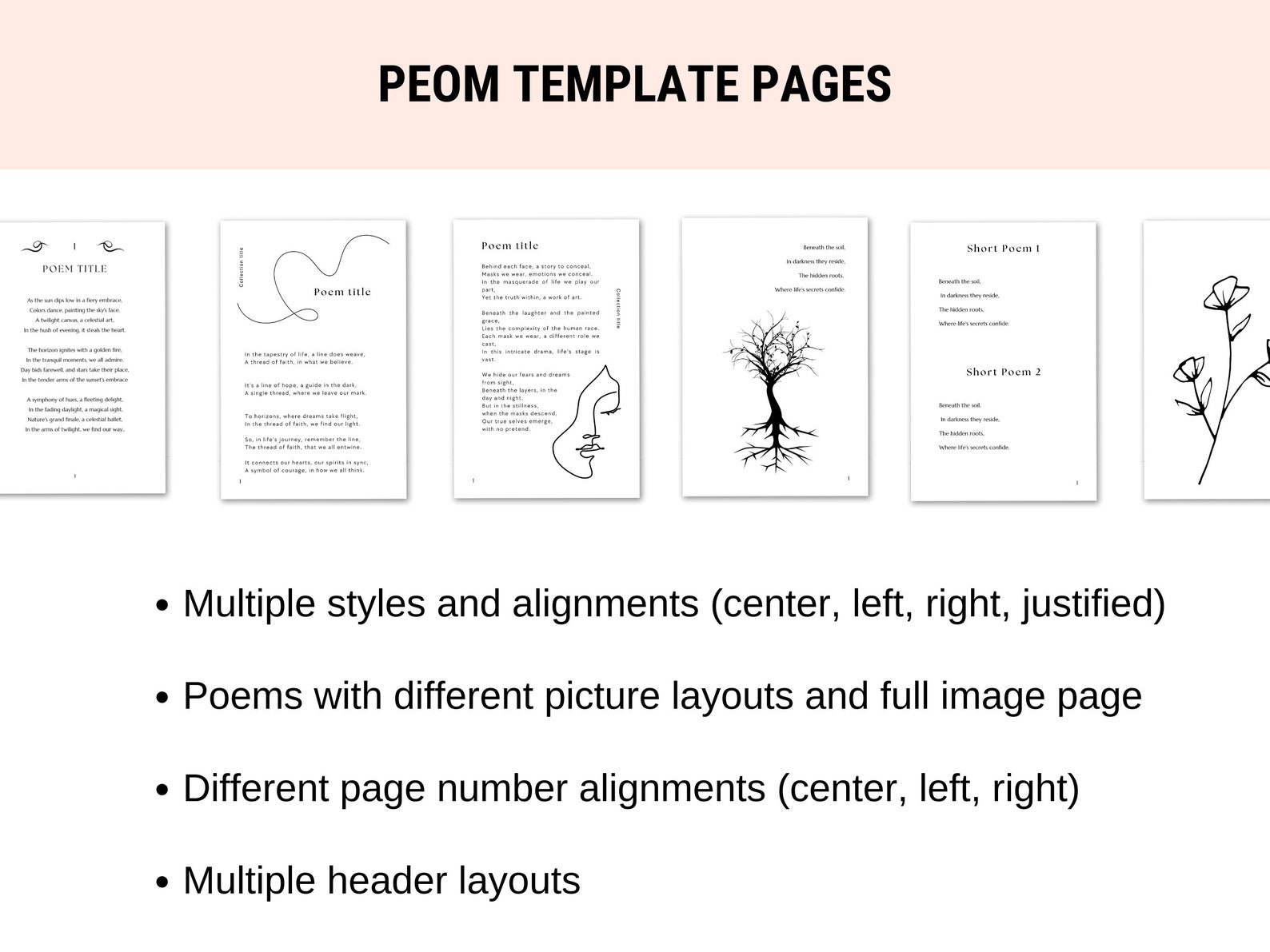 Poetry Book Template 8.5x11, KDP Poetry Book Interior, Self-publishing ...