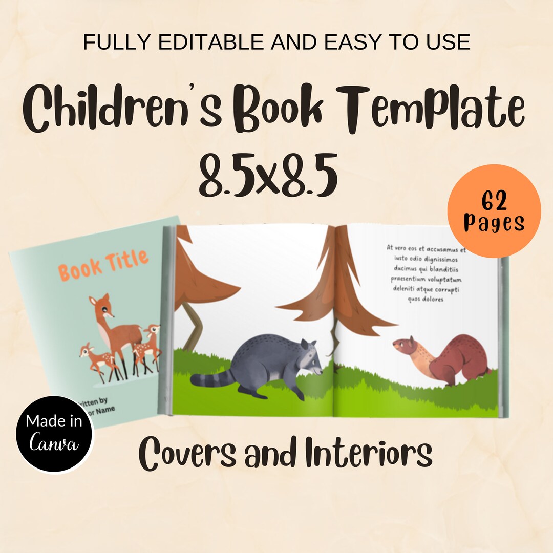 Canva KDP Child Book Template, 8.5x8.5 Picture Book Story Template, KDP ...