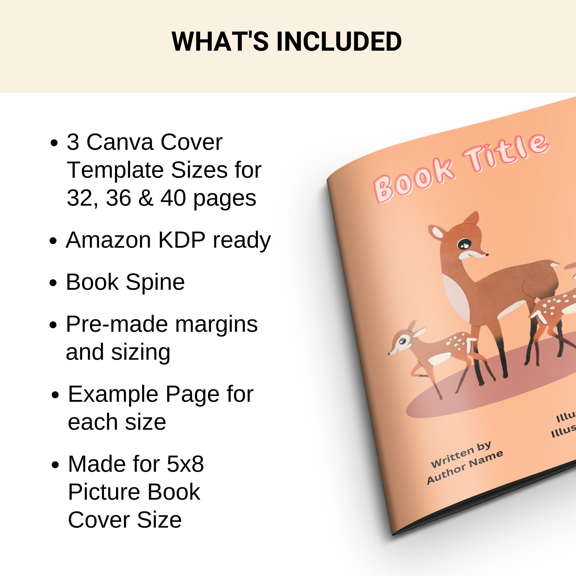 KDP Childrens Book Cover Template 5x8 , KDP Cover Template, Picture ...