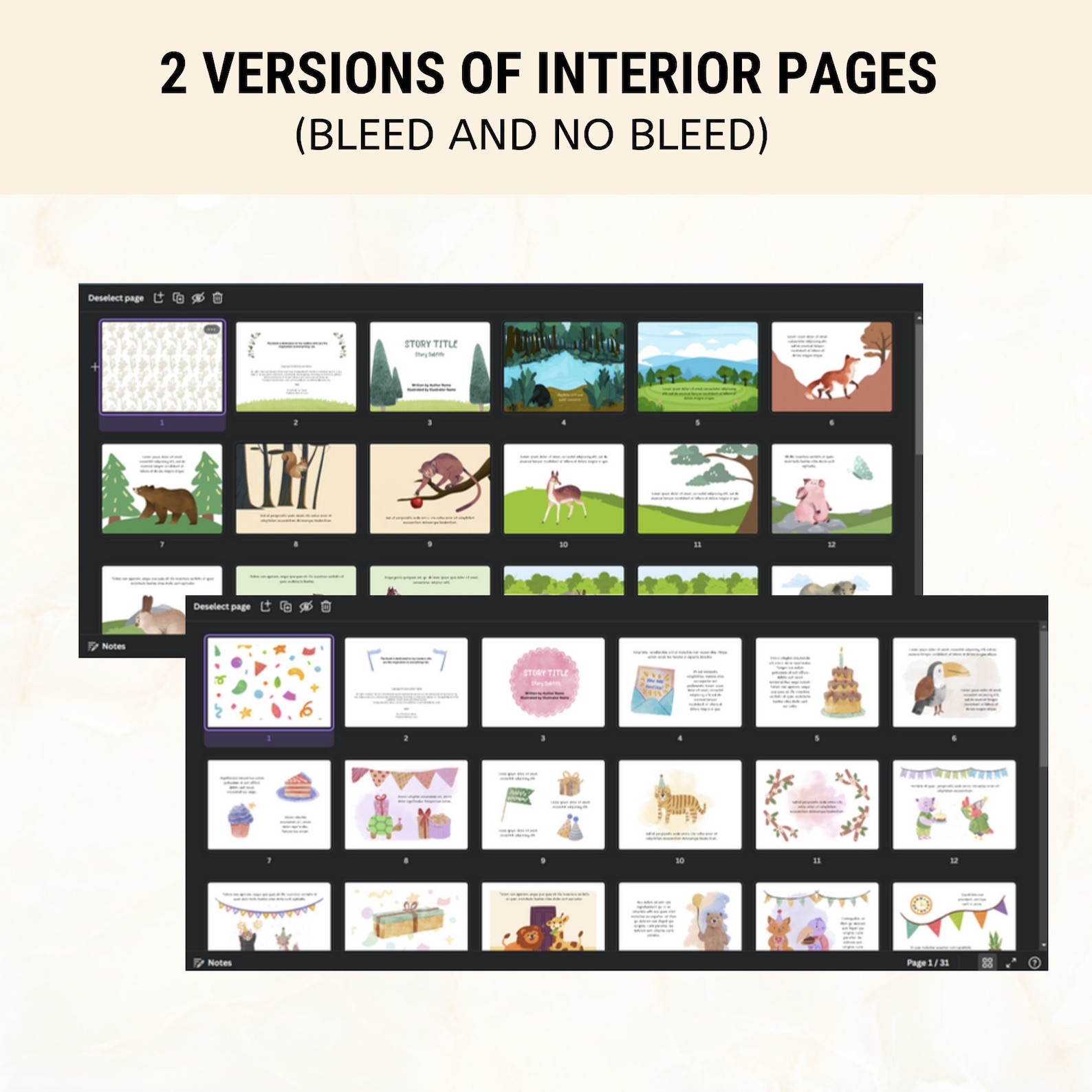 Story Book Template 8.25x6”, KDP Interior Template, Picture Book KDP ...