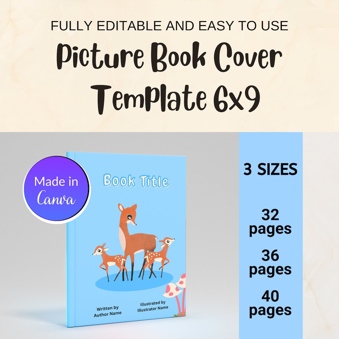 KDP Picture Book Cover Template 6x9, Canva Children’s Book Cover Design ...