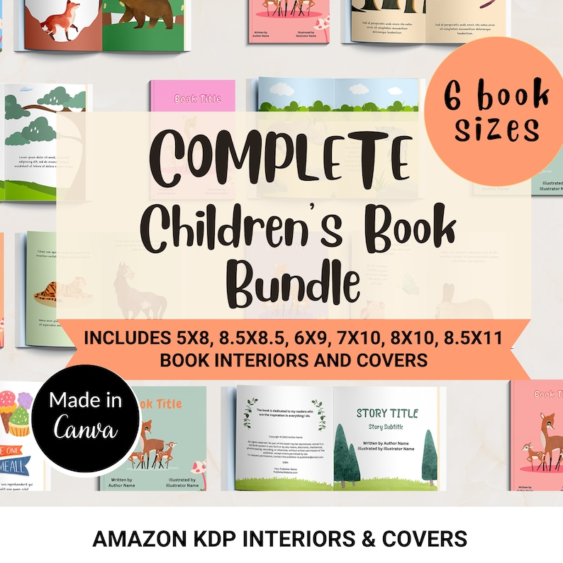 Picture Book Template KDP Bundle, 8.5x8.5, 5x8, 6x9, 8x10, 7x10, 8.5x11 ...