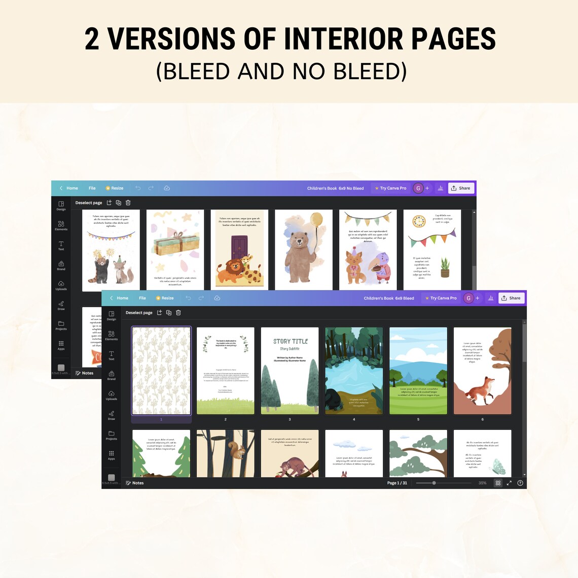 Children's Book Template 6x9 KDP Canva Template Picture Book Design ...