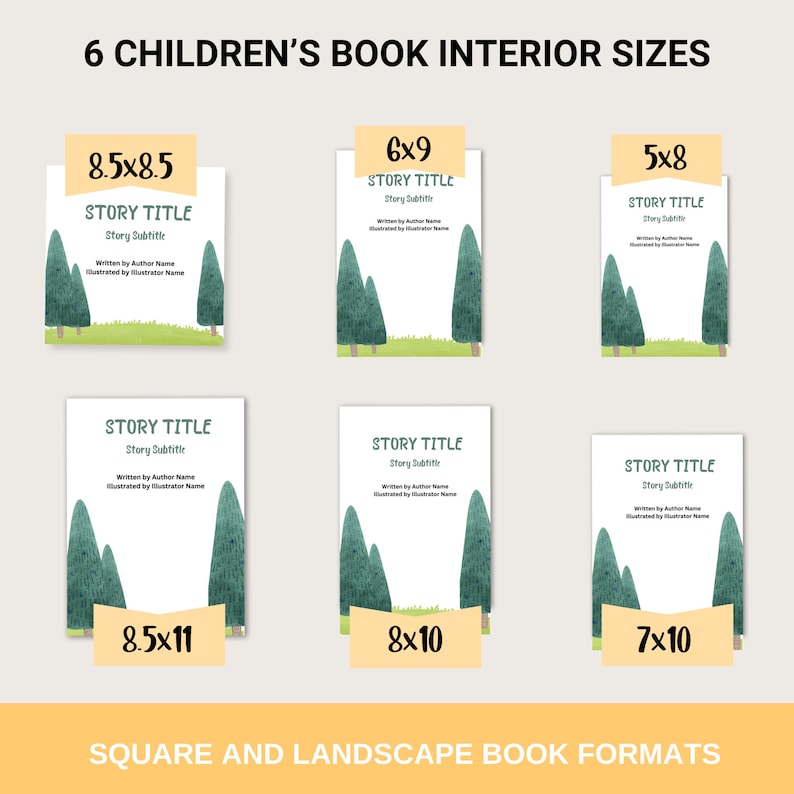 Picture Book Template KDP Bundle, 8.5x8.5, 5x8, 6x9, 8x10, 7x10, 8.5x11, Canva Child Book ...