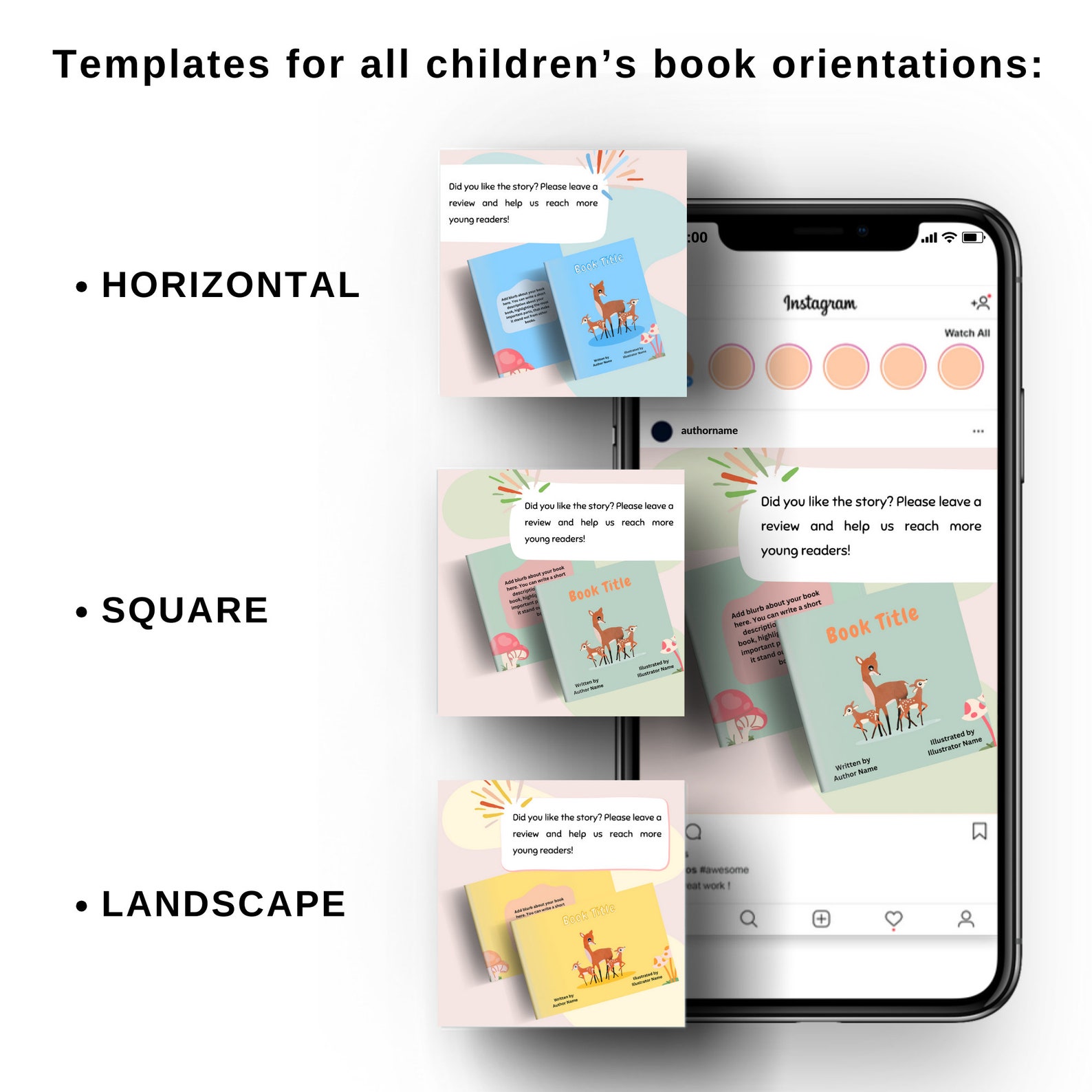Instagram Templates Childrens Book Authors, Instagram Canva Template ...