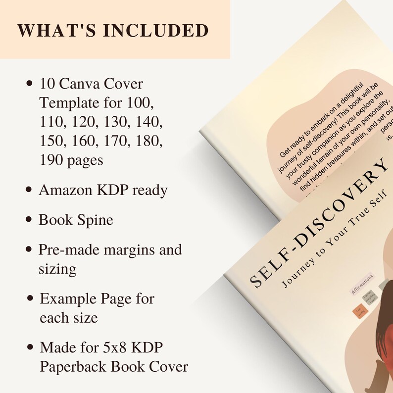 5x8 Amazon KDP Book Cover Template, Premade Canva Templates for Books ...