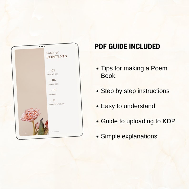 Poetry Book Template 5.5x8.5 KDP, Canva Poem Book Template, Interior ...
