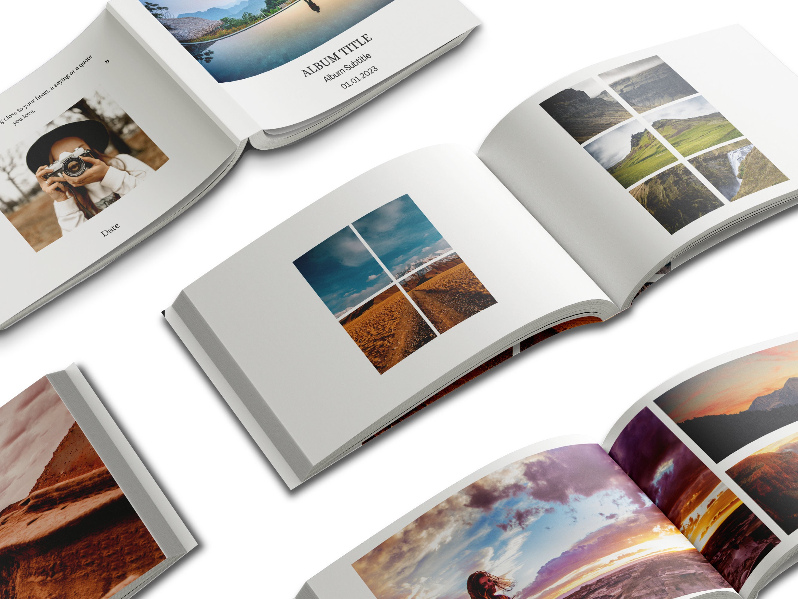 Travel Photo Book Canva Template 11x8.5 Landscape Album, Memory Book ...