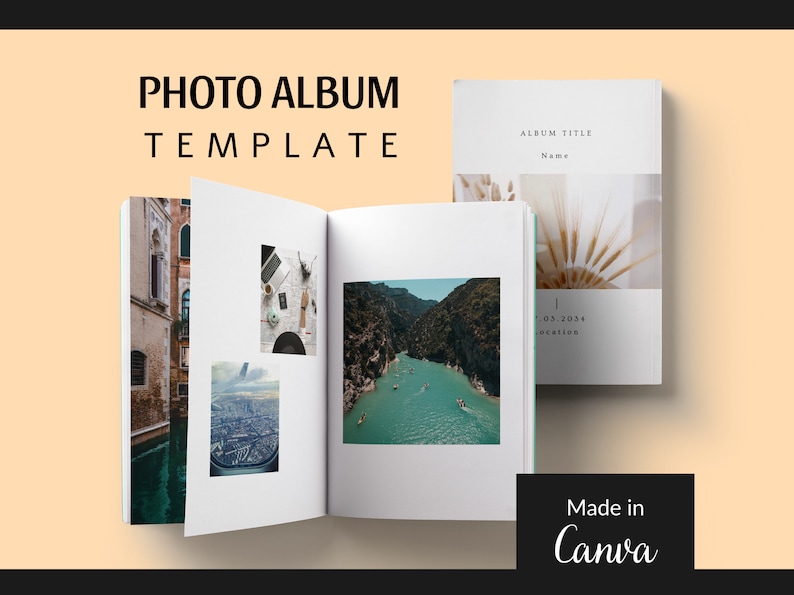 Travel Photo Album Template, Canva Custom Photo Album 8.5x11, Magazine ...