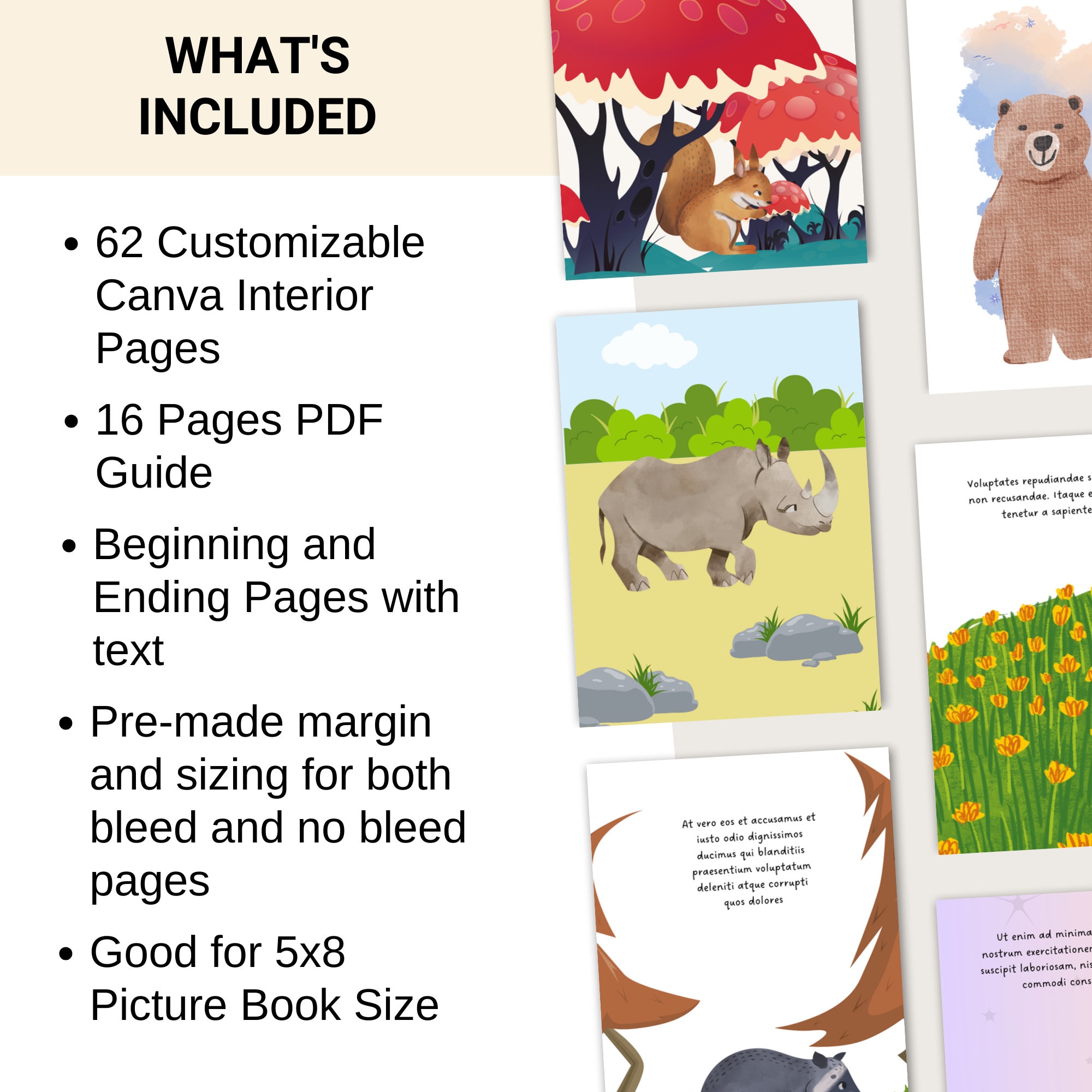 Picture Book Template 5x8, Editable Canva Children’s KDP Interior ...
