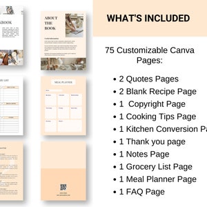 Cookbook Template KDP, Recipe Template Canva, Custom Recipe Book ...