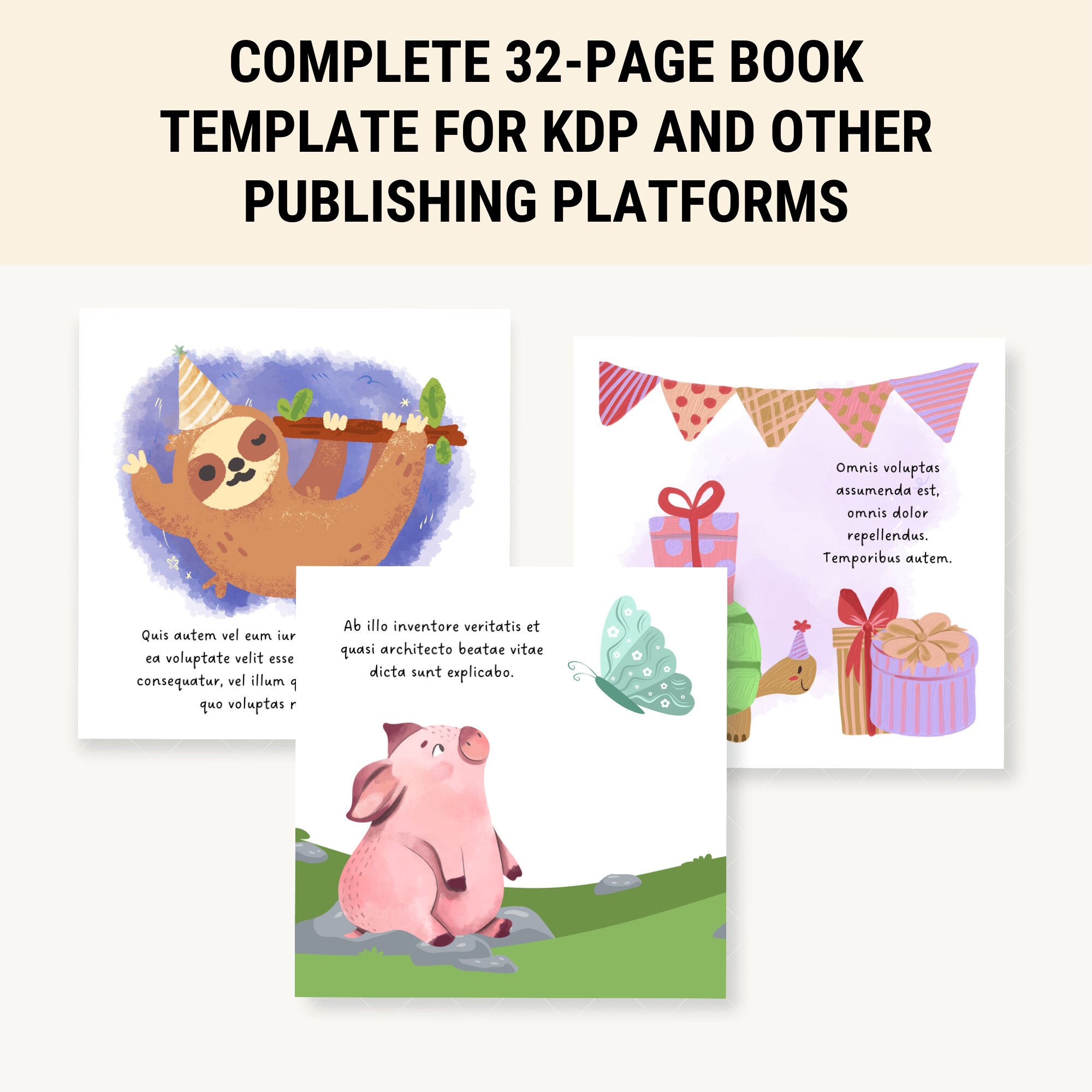 Canva KDP Child Book Template, 8.5x8.5 Picture Book Story Template, KDP ...