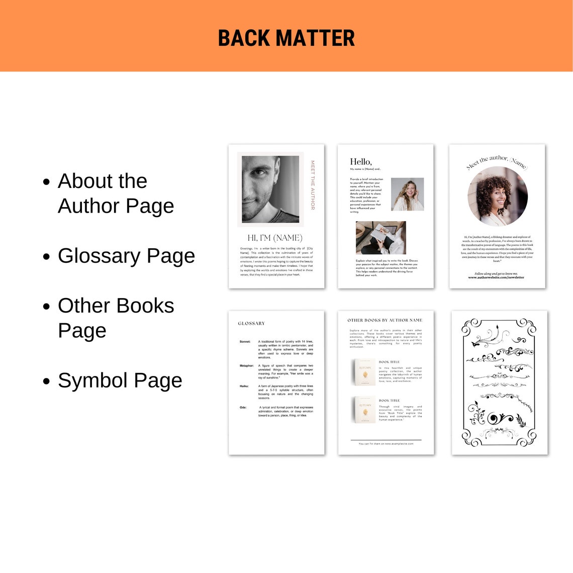 KDP Poetry Template 6x9 Book, Canva Poetry Template, Amazon KDP Self ...