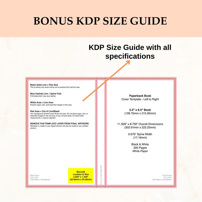 Book Cover KDP Template 5.5x8.5, Canva Book Cover Design, Canva KDP ...