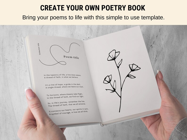 Poetry Book Template 5.5x8.5 KDP, Canva Poem Book Template, Interior ...