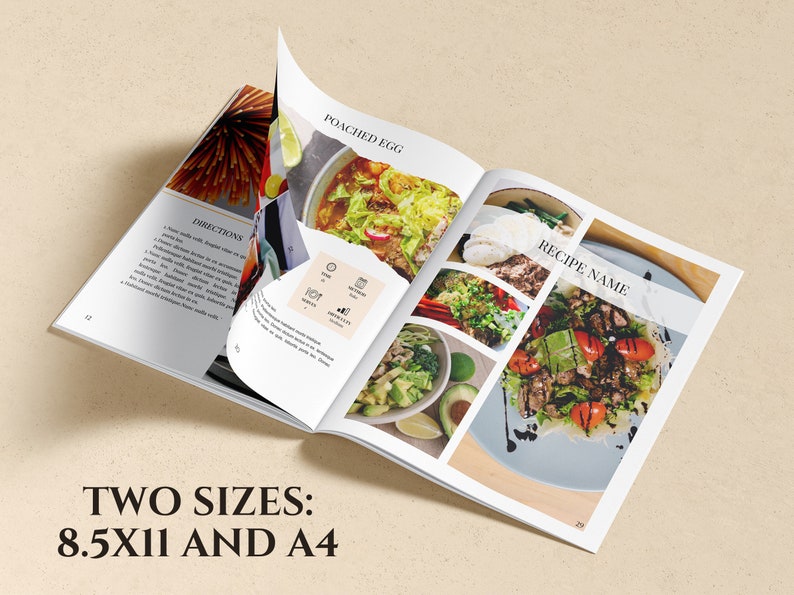 Cookbook Template KDP, Recipe Template Canva, Custom Recipe Book ...