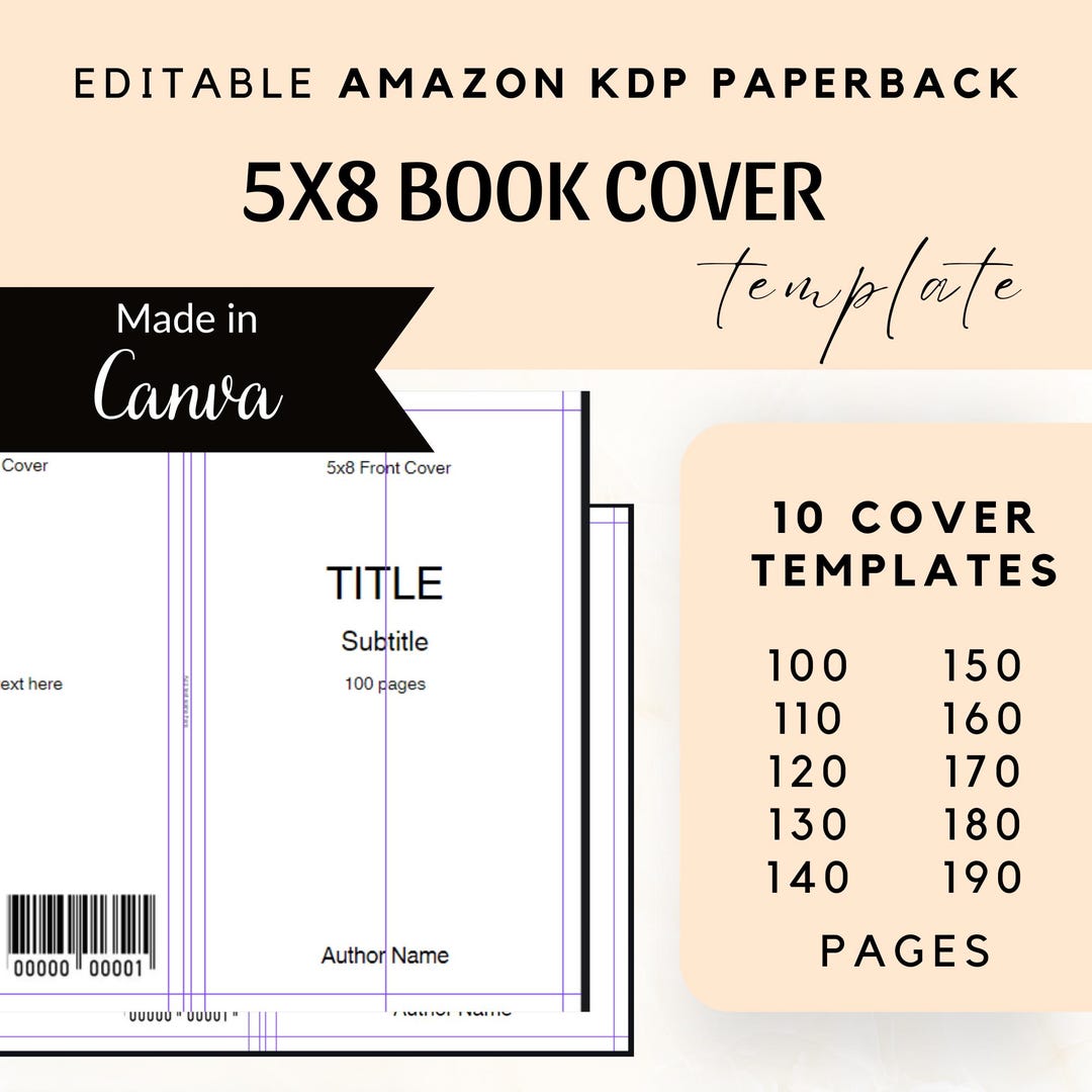 5x8 Amazon KDP Book Cover Template, Premade Canva Templates for Books ...