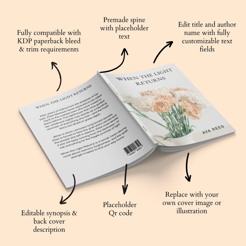 6x9 KDP Book Template, Editable Canva Interior and Covers With Bleed ...