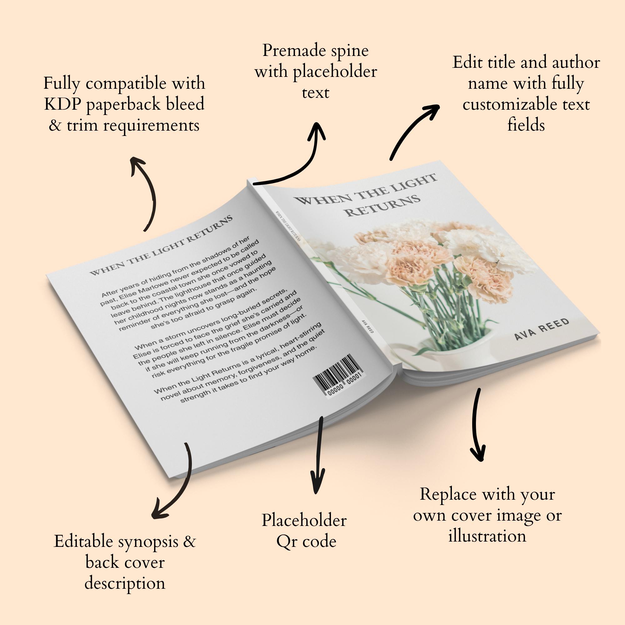 6x9 KDP Book Template, Editable Canva Interior and Covers With Bleed ...