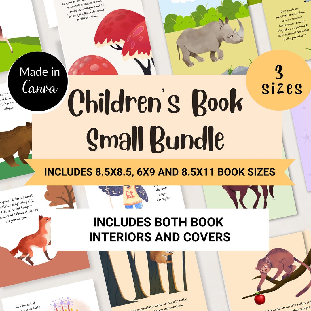 Children's Book Template Bundle, Custom Kid KDP Book Template, Editable ...