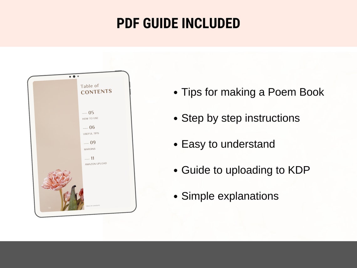 Poetry Book Template 8.5x11, KDP Poetry Book Interior, Self-publishing ...