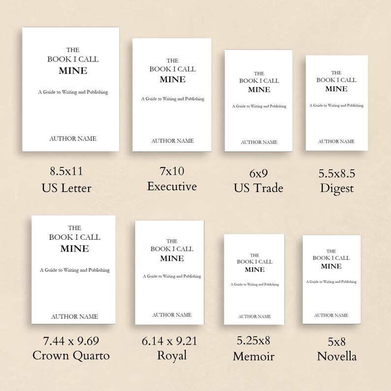 KDP Book Template Bundle, Editable Indesign Interiors & Covers, 8 Sizes ...
