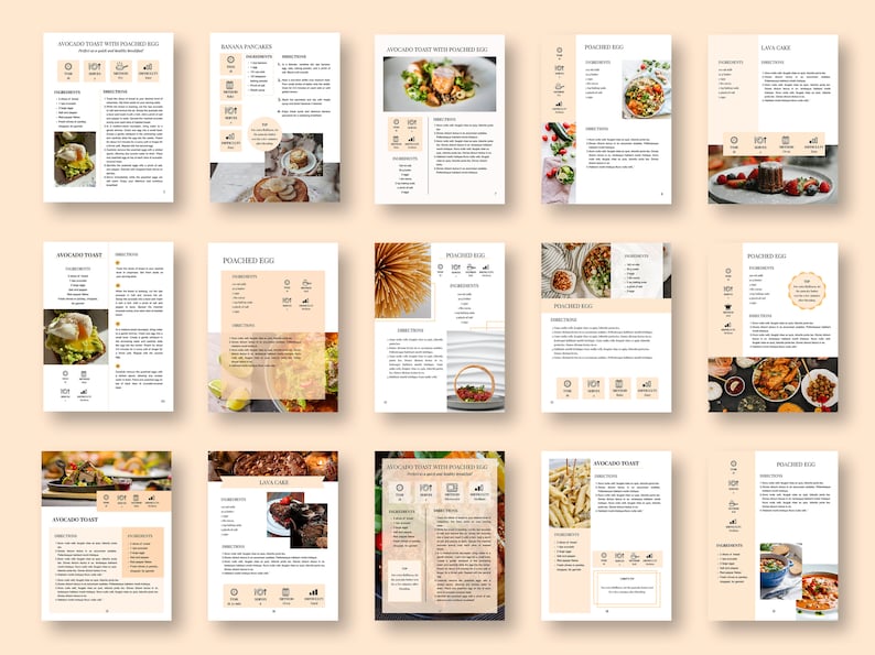 Cookbook Template KDP, Recipe Template Canva, Custom Recipe Book ...