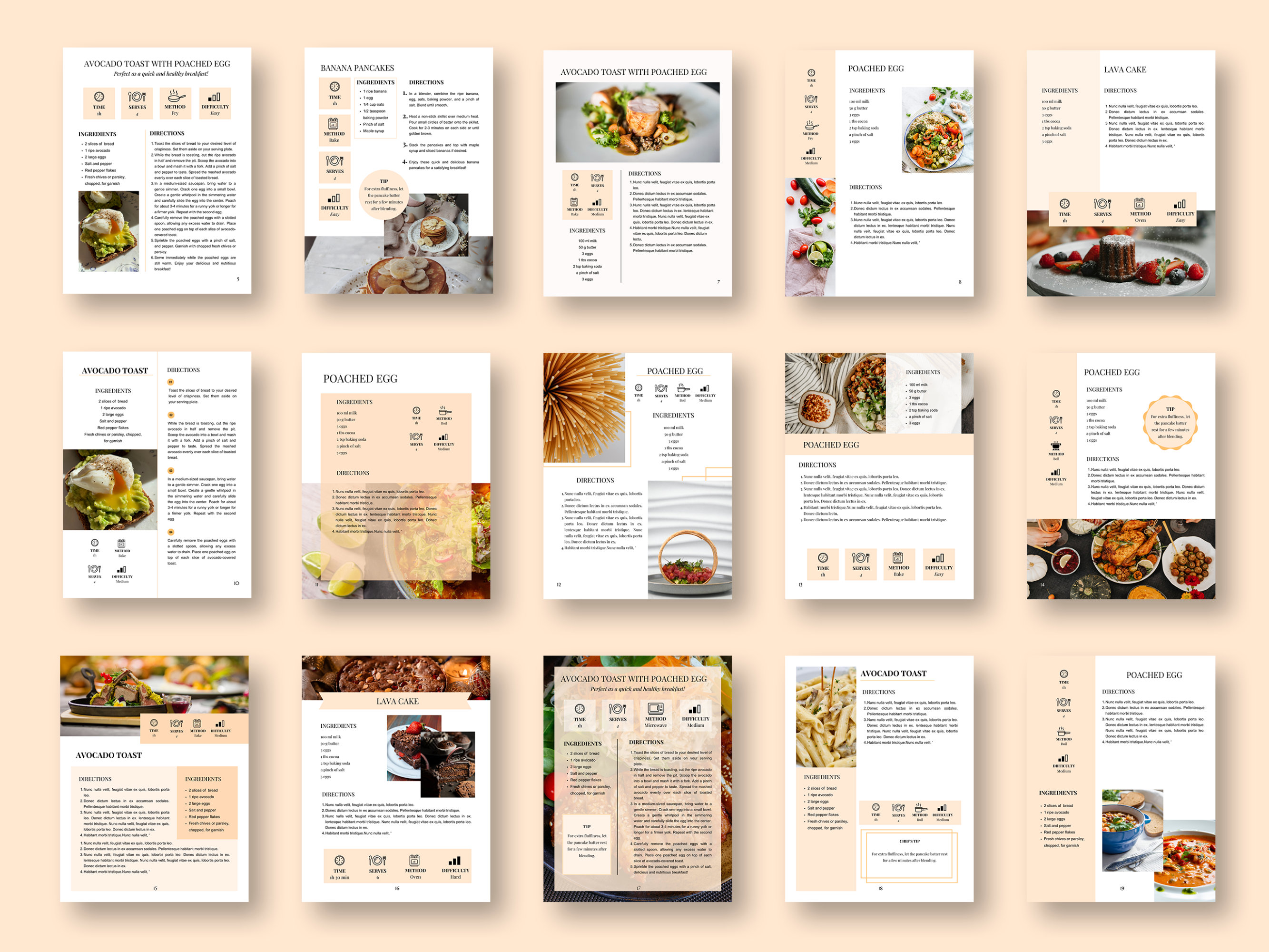 Cookbook Template KDP, Recipe Template Canva, Custom Recipe Book ...