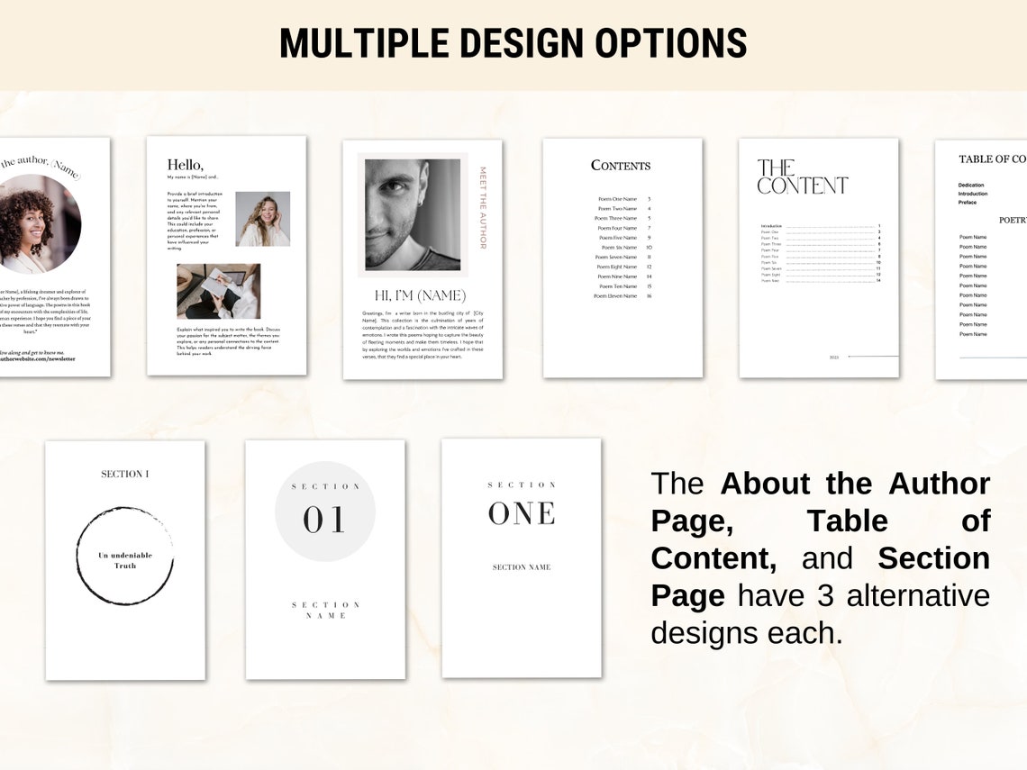 Poetry Book Template 5.5x8.5 KDP, Canva Poem Book Template, Interior ...