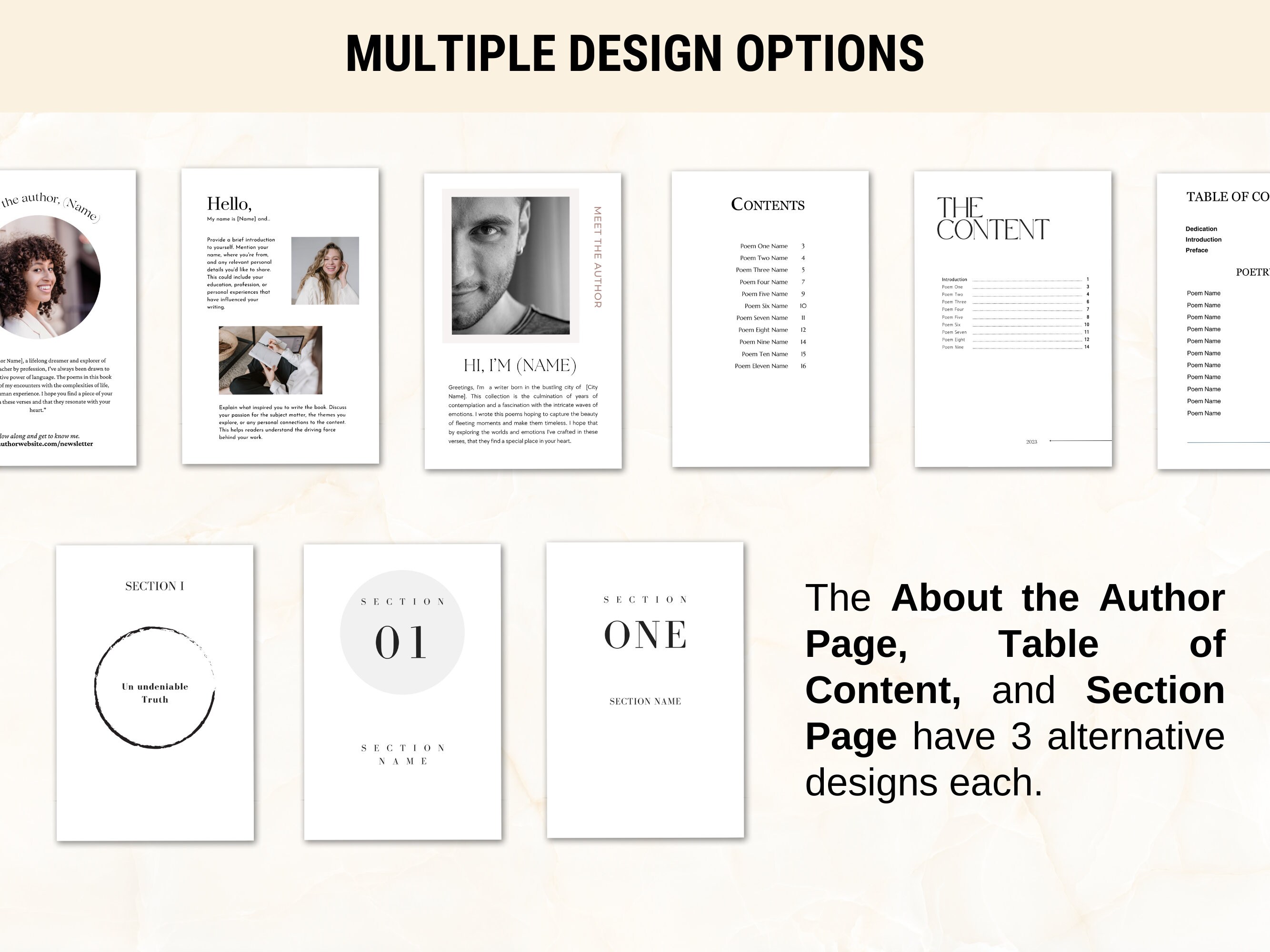 Poetry Book Template 5.5x8.5 KDP, Canva Poem Book Template, Interior ...