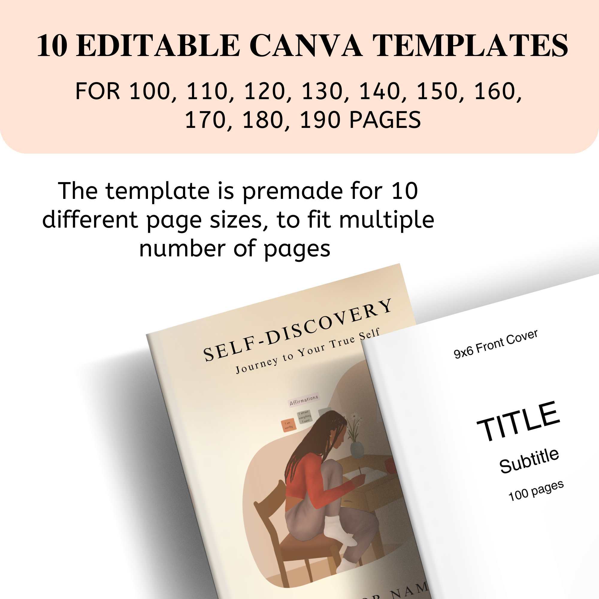 KDP Cover Templates 6x9, 100-190 Pages, Amazon Kdp Paperback Bookcover ...