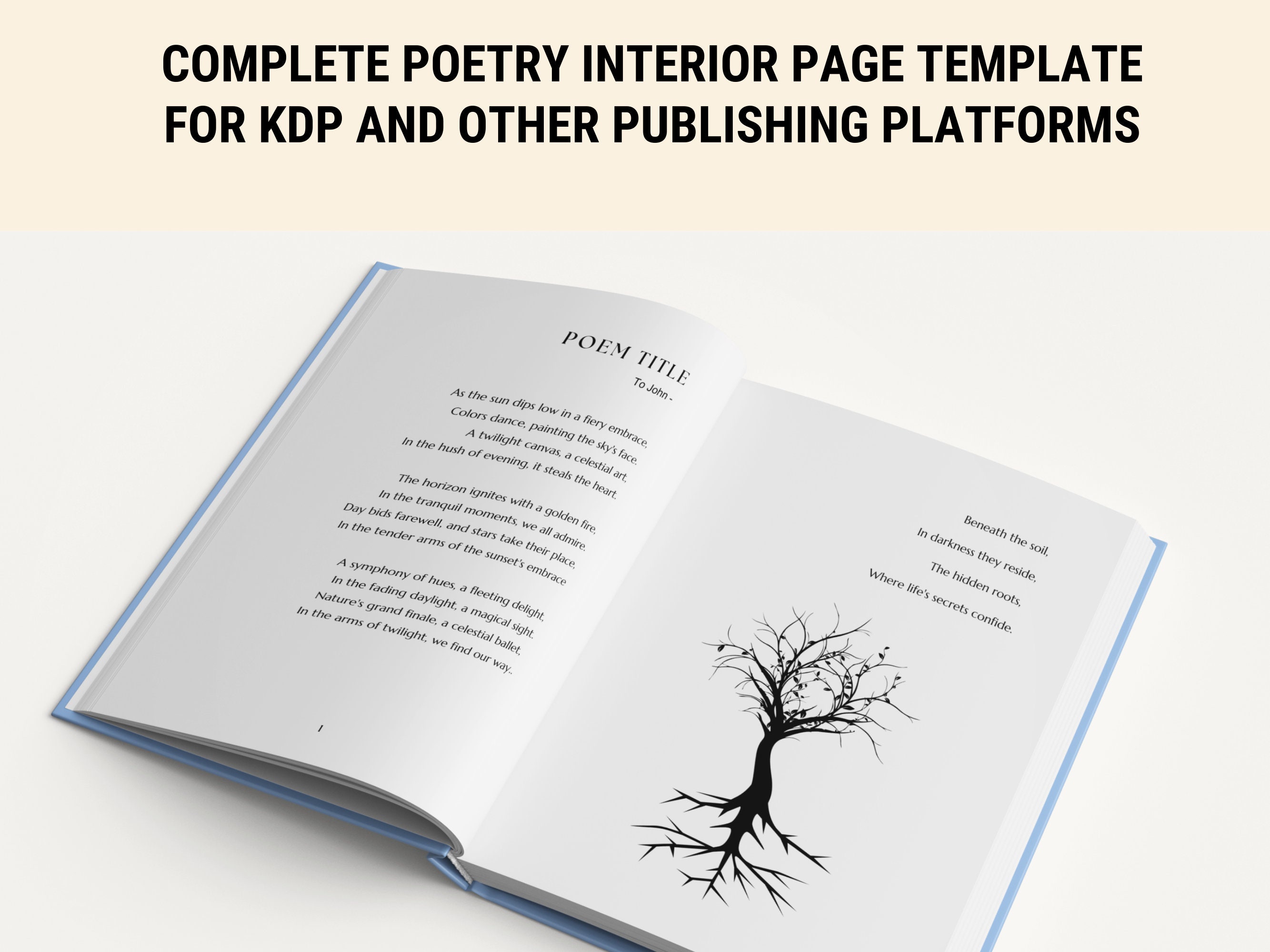 Poetry Book Template 5.5x8.5 KDP, Canva Poem Book Template, Interior ...